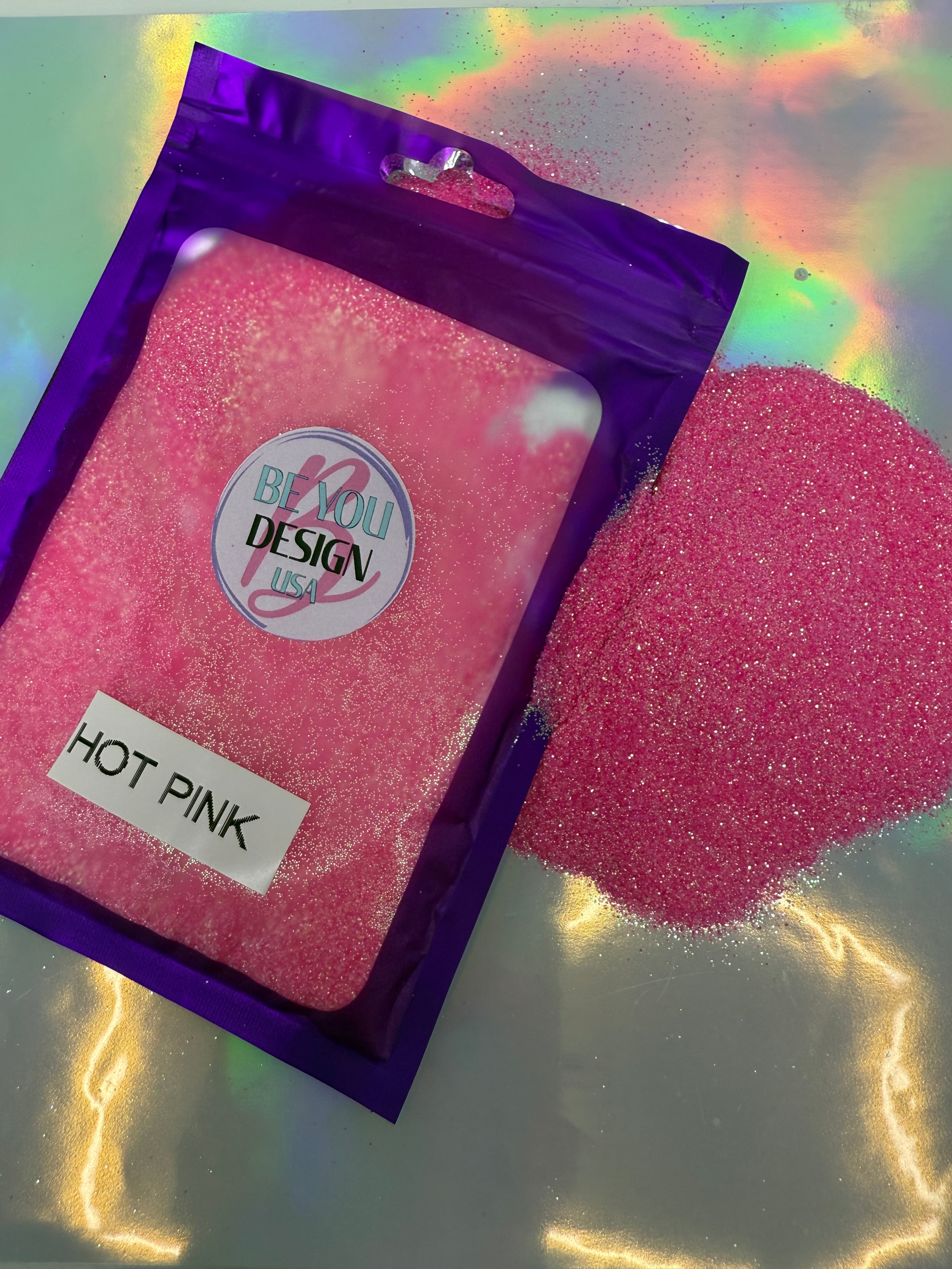 Hot pink glitter fino – BE YOU DESIGN USA